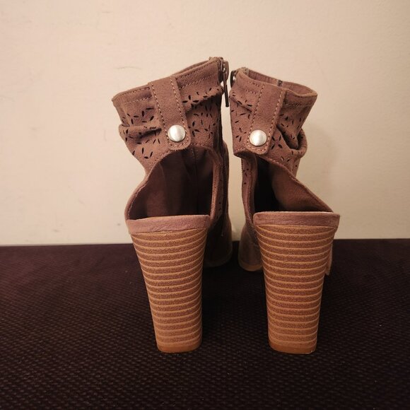 Sugar | Shoes | Sugar Women Peep Toe Lazer Cut Detail Faux Saude Bootie ...